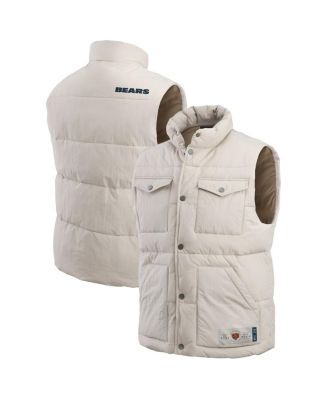 Fanatics Men's Cream Chicago Bears Puffer Full-Snap Vest - Macy's