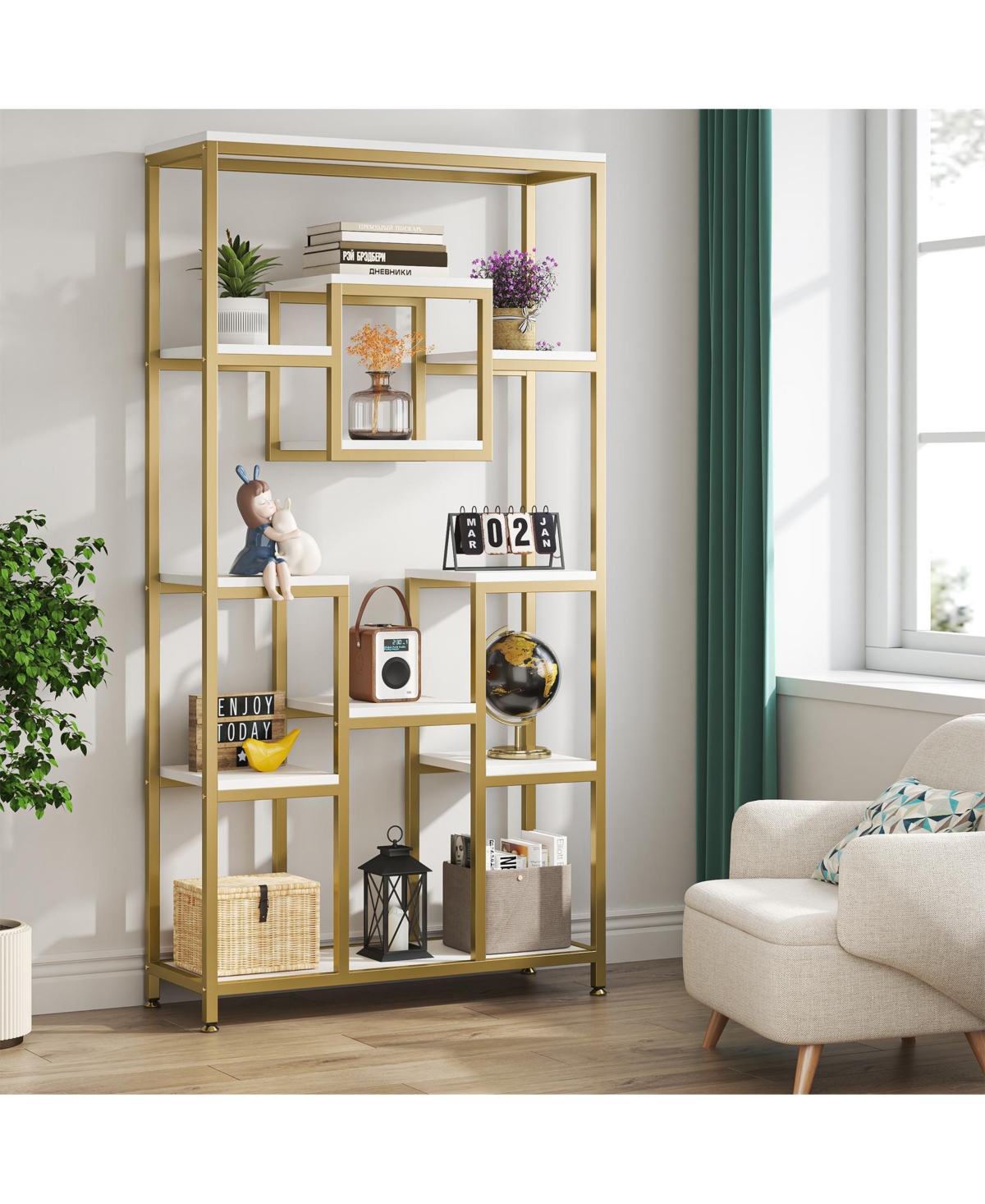 Click here for Tribesigns 71” Tall Bookshelf with Metal Fr... prices