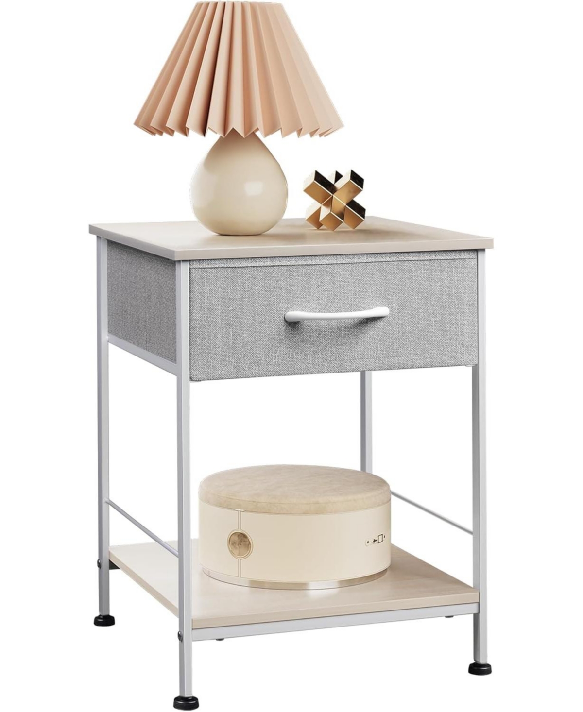 Click here for Wlive Nightstand End Table with Fabric Storage Dra... prices
