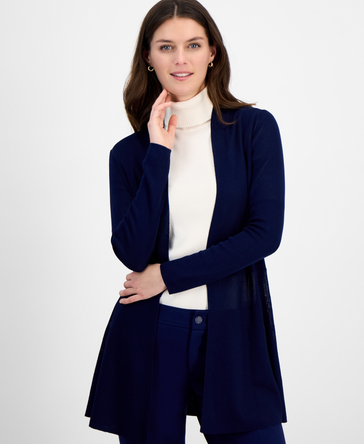 Click here for Anne Klein Monterey Open-Front Longline Cardigan -... prices