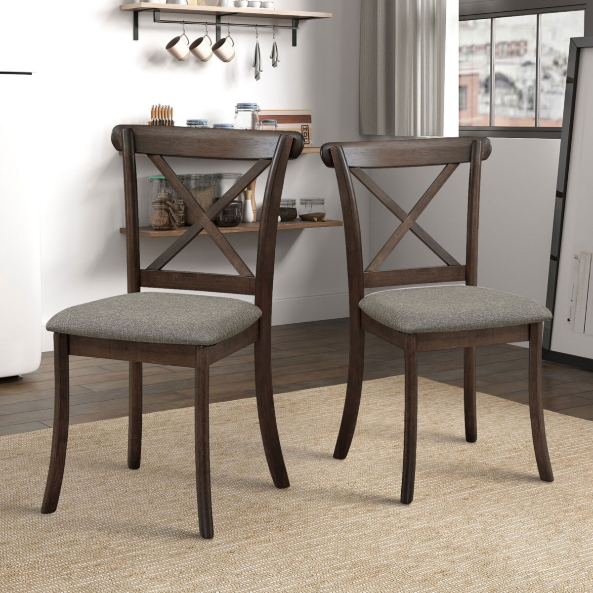 Click here for Streamdale Upholstered X-Back Dining Chairs (Set o... prices