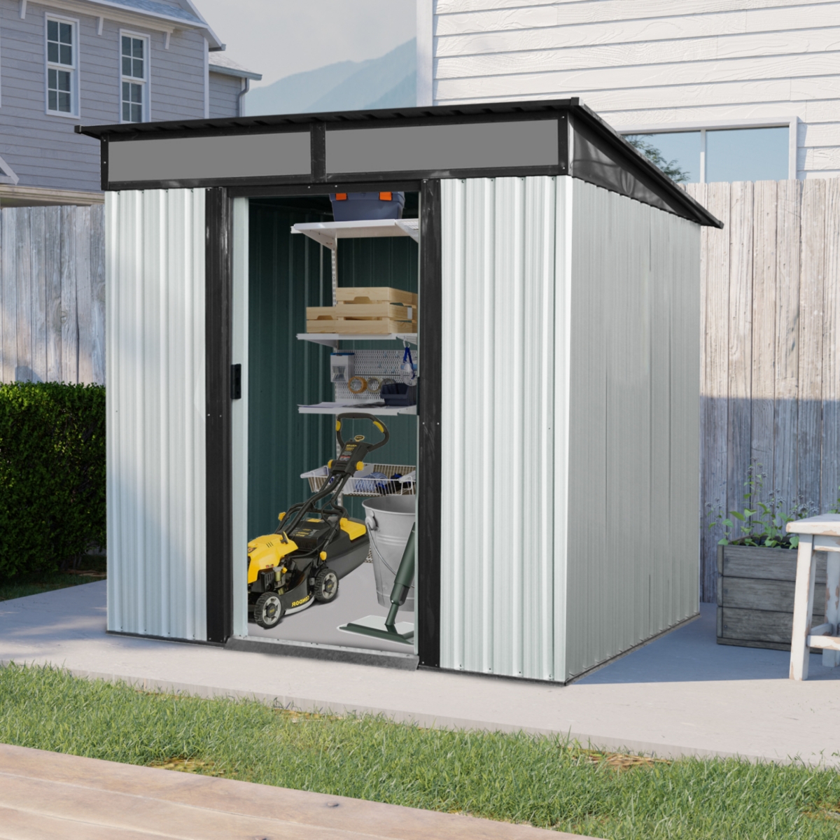 Click here for 6ft x 5ft Outdoor Metal Storage Shed with Lockable... prices