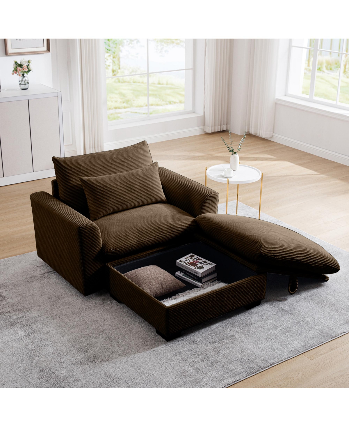 Click here for Streamdale Furniture Brown Corduroy Sofa Couch  Mo... prices