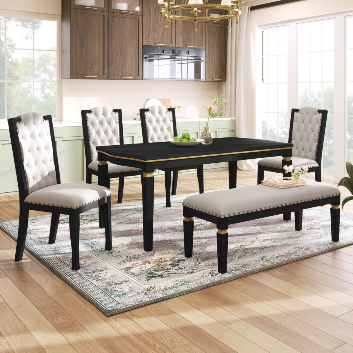 Click here for Streamdale 6-Piece Kitchen Dining Set (Black) - Bl... prices