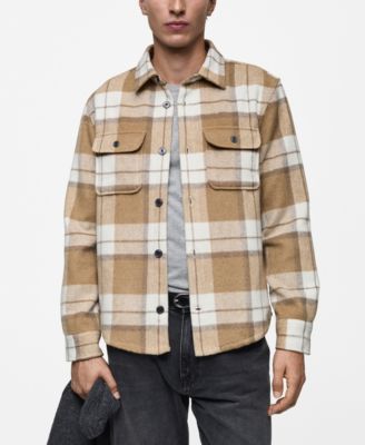 Mango Men's Checkered Flannel Overshirt - Macy's