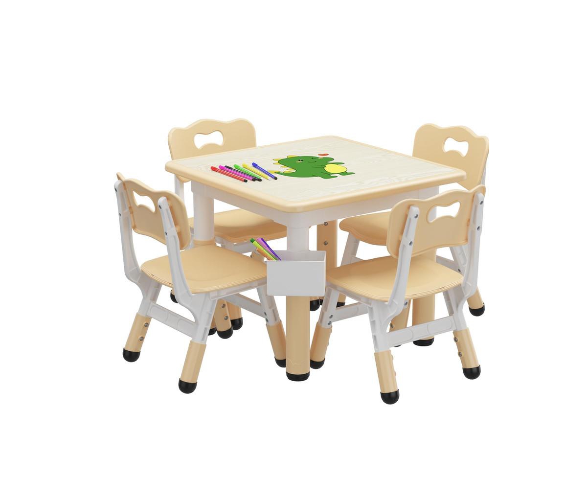 Click here for gaomon Toddler Table and 4 Chairs Set with Graffit... prices