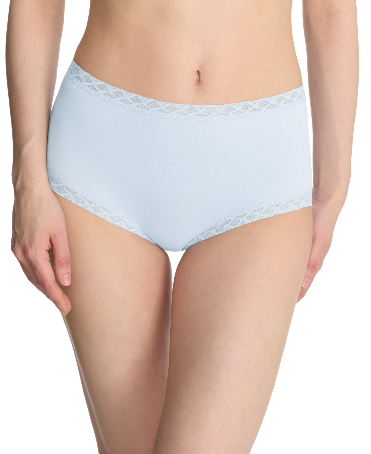 Click here for Natori Bliss Lace-Trim High Rise Cotton Brief Unde... prices
