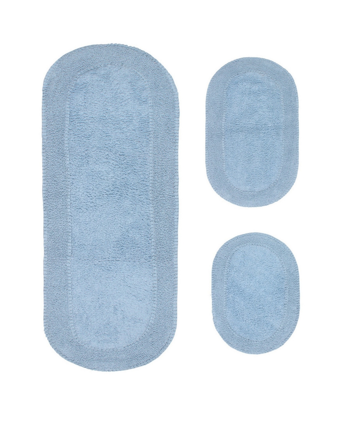 Click here for Home Weavers Double Ruffle 3-Pc. Bath Rug Set - Bl... prices