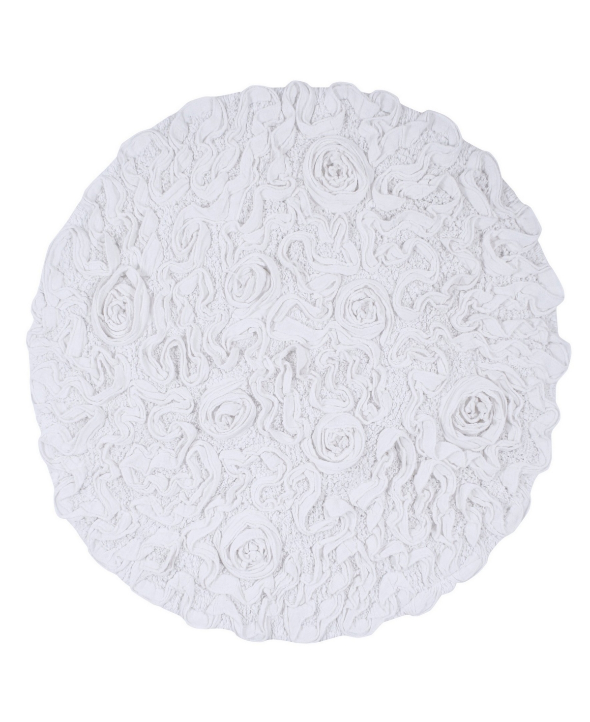 Click here for Home Weavers Bell Flower Bath Rug  30 Round - Whit... prices