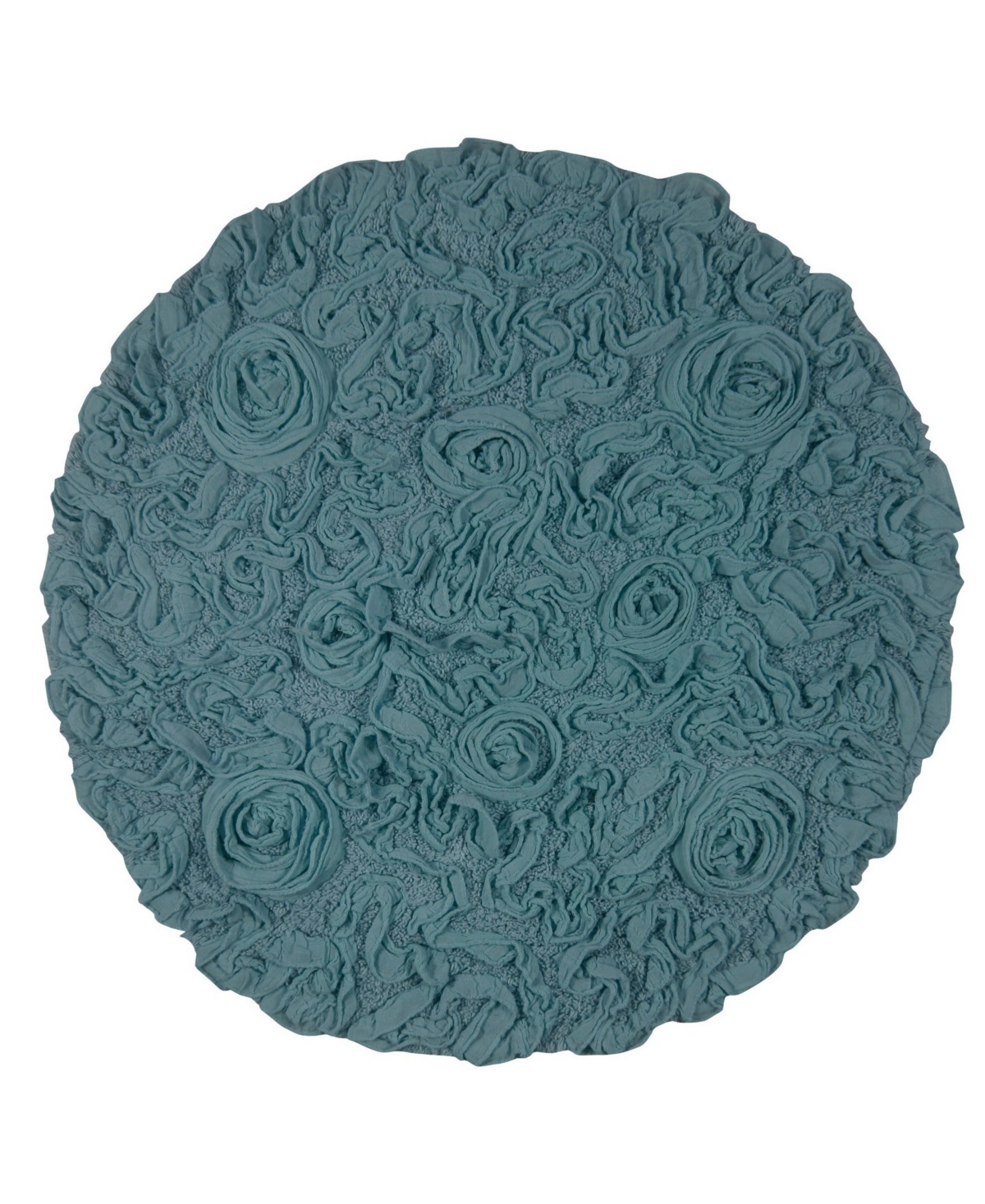 Click here for Home Weavers Bell Flower Bath Rug  30 Round - Blue prices