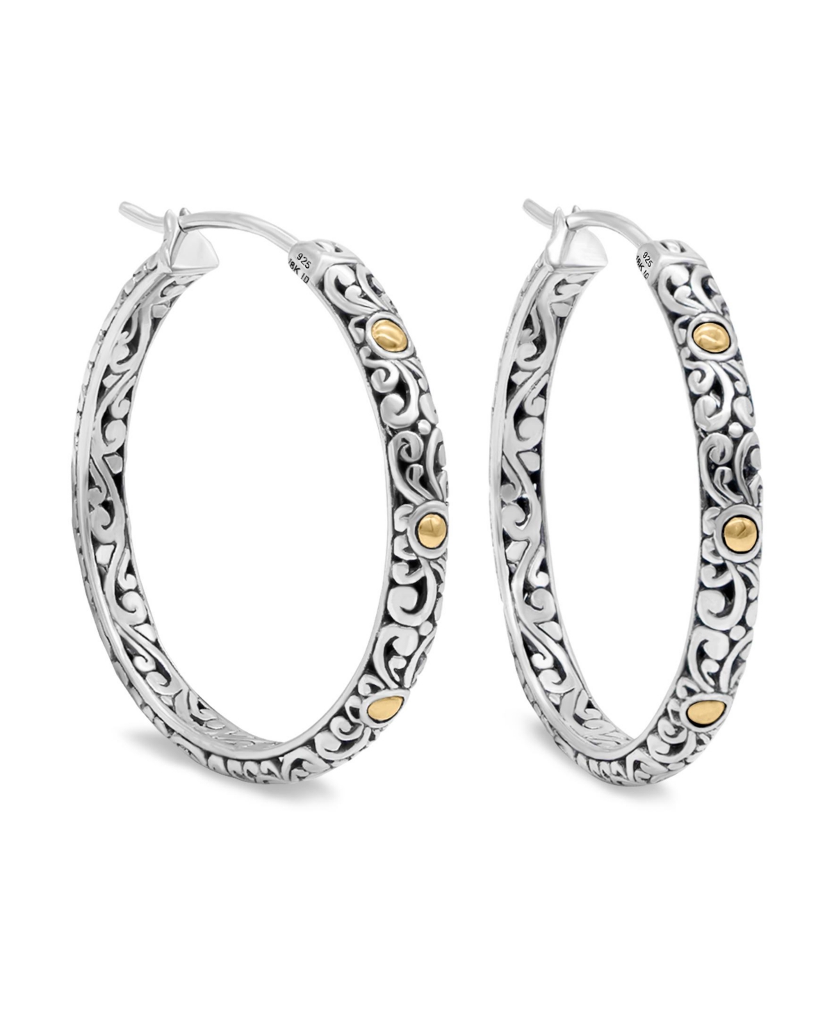 Click here for Devata 35mm Bali Filgree Hoop Earrings in Sterling... prices