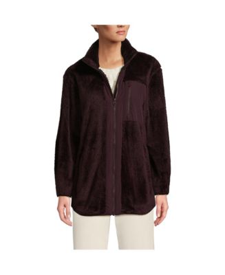 Lands' End Women's Full Zip Cozy High Pile Fleece Jacket - Macy's