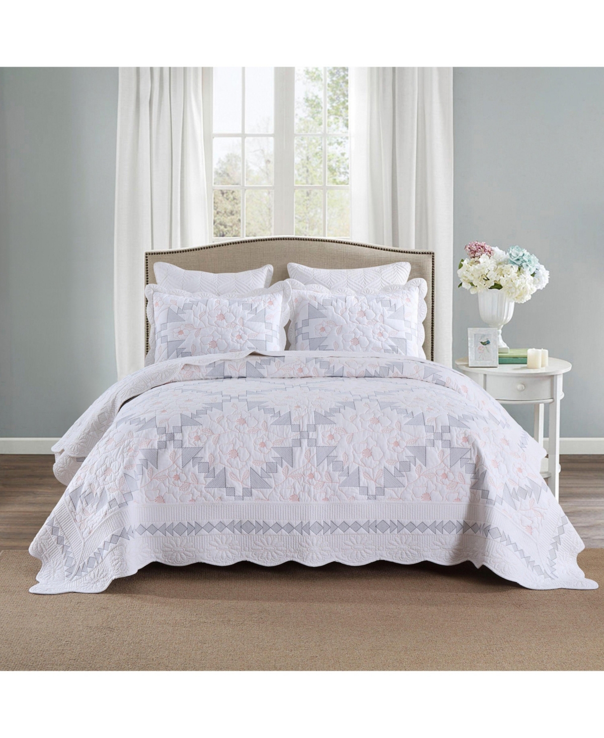 Click here for Marcielo 3-Piece 100 Cotton Geometric Splicing Ove... prices