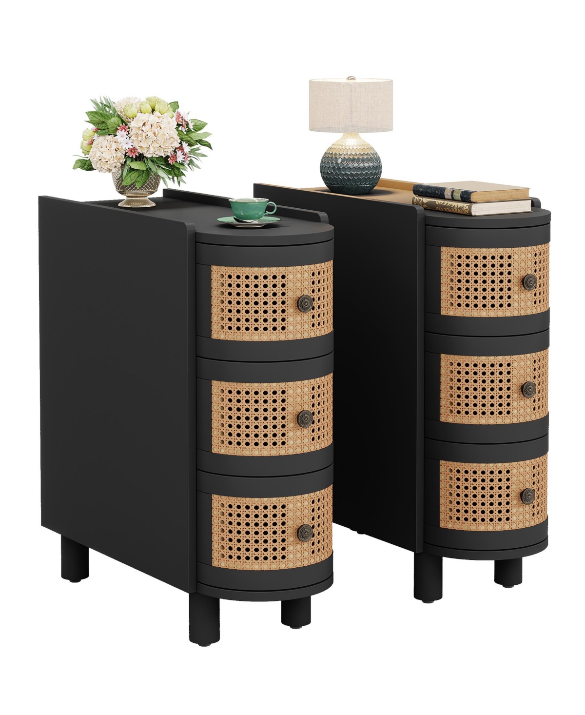 Click here for Tribesigns Solid Wood End Table Set of 2  3-Drawer... prices