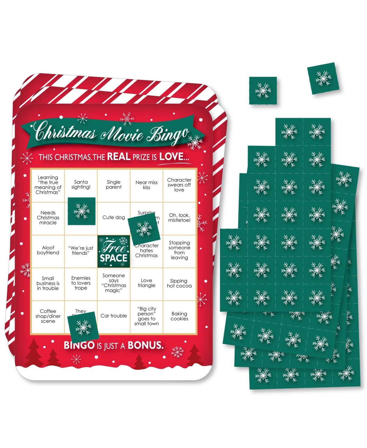 Big Dot of Happiness Christmas Movie Bingo, Christmas Party Games, Rom ...