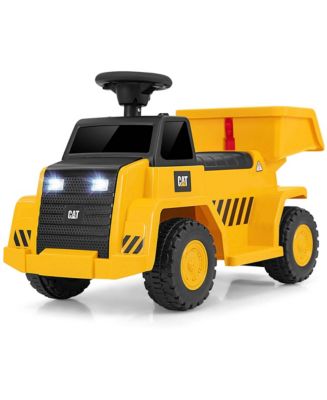 Costway Ride on Dump Truck with One-Button Start Horn Adjustable Dump ...