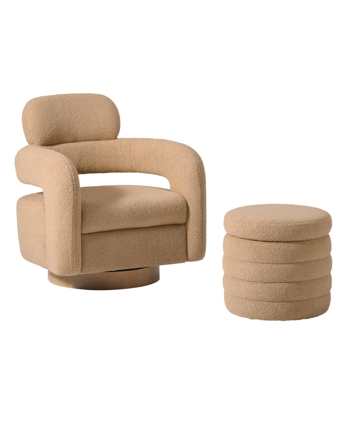 Click here for WestinTrends Mid-Century Modern Faux Sherpa Swivel... prices