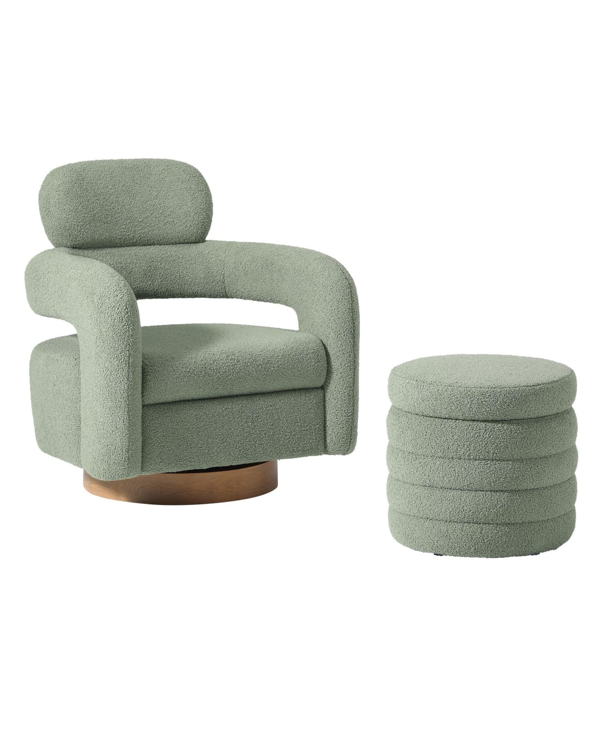 Click here for WestinTrends Mid-Century Modern Faux Sherpa Swivel... prices