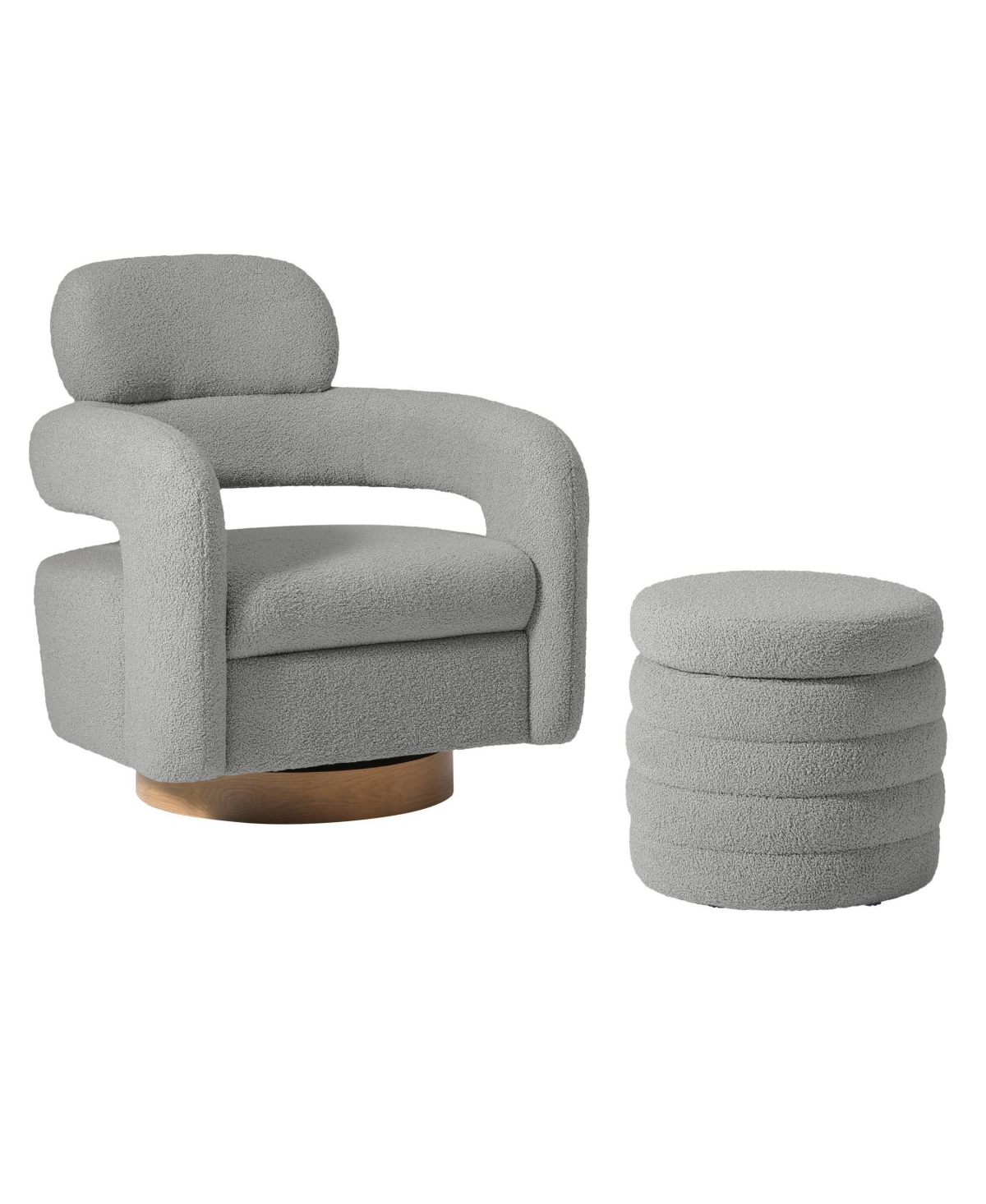 Click here for WestinTrends Mid-Century Modern Faux Sherpa Swivel... prices