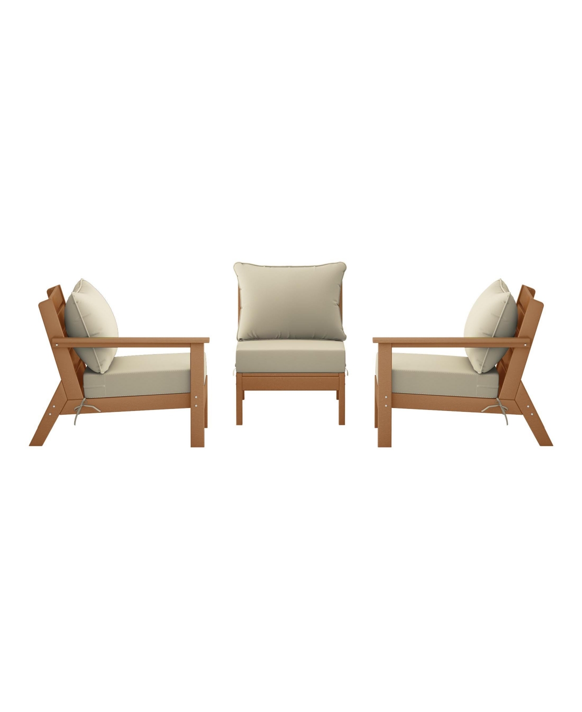 Click here for WestinTrends Outdoor Patio Hdpe Teak Sectional Sof... prices