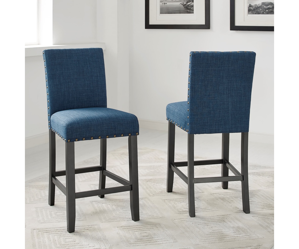 Click here for Set of 2 Counter Height Stools with Nailhead Trim-... prices