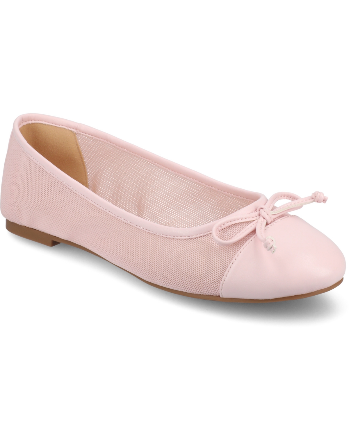 Journee Collection Kaiah Womens Cap Closed Toe Ballet Flats  7 1/2 Wide  Pink
