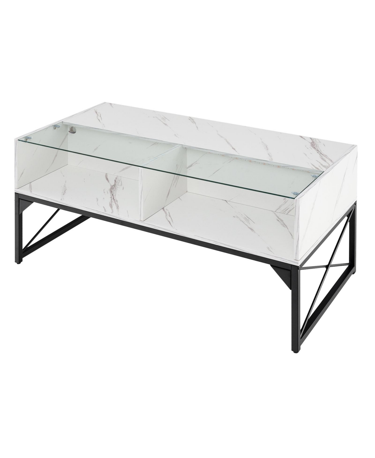 Click here for Gouun Center Table with Faux Marble and Tempered G... prices