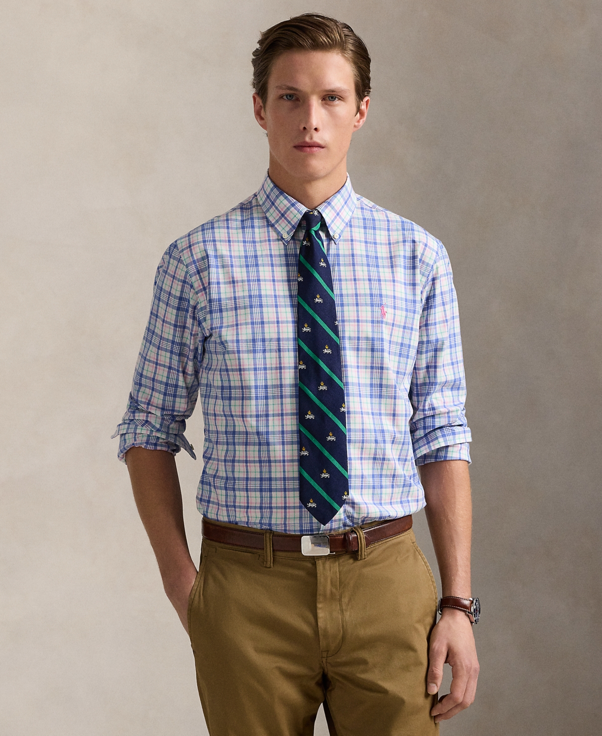 Click here for Polo Ralph Lauren Mens Classic-Fit Gingham Stretch... prices