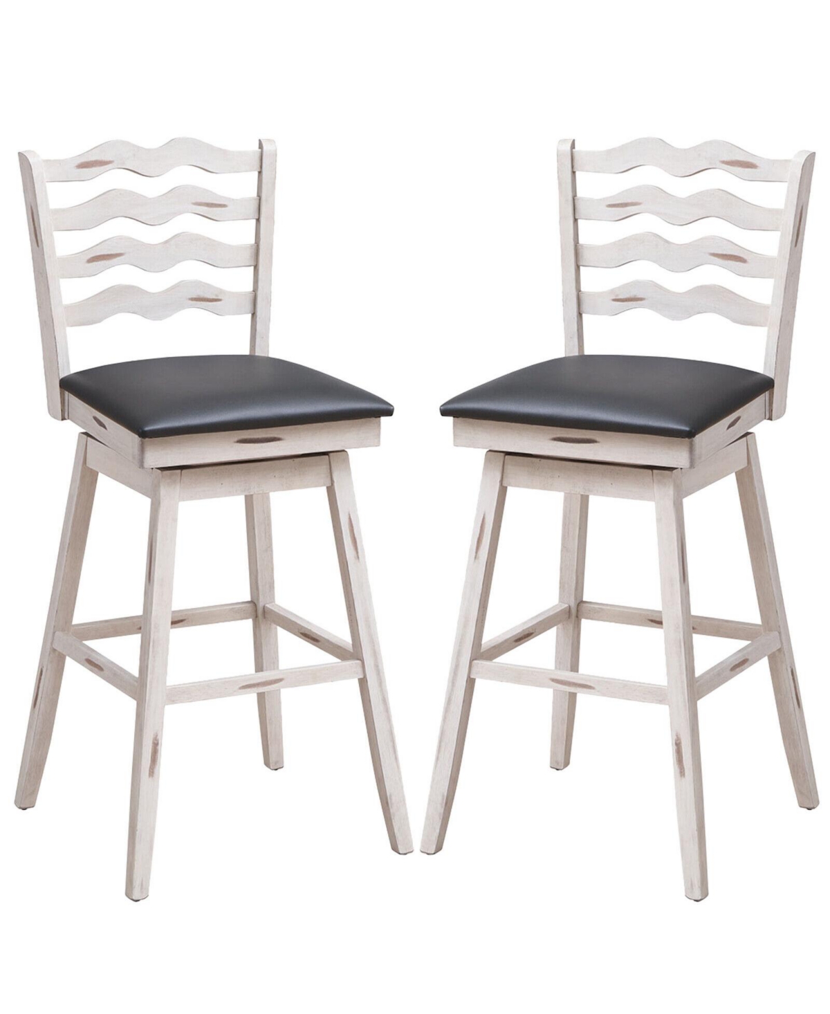 Click here for Gouun 360° Swivel Bar Stools with Rubber Wood... prices