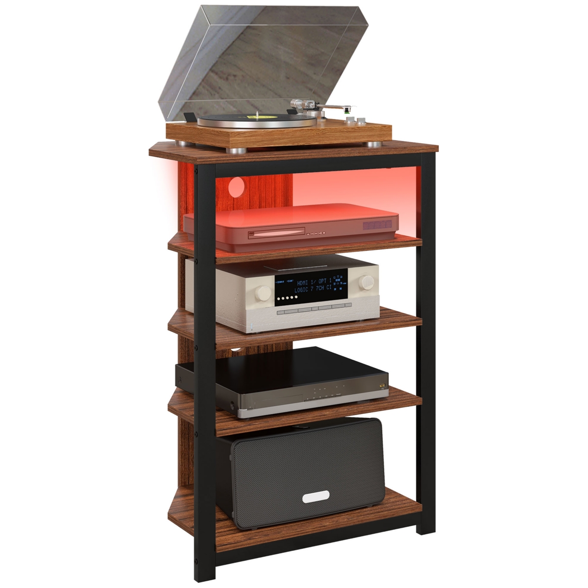 Click here for Homcom Tv Stand with Lights  5-Tier Storage Shelve... prices