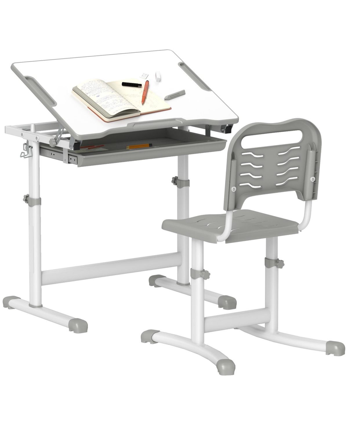 Click here for Qaba Height Adjustable Kids Desk and Chairs Set wi... prices