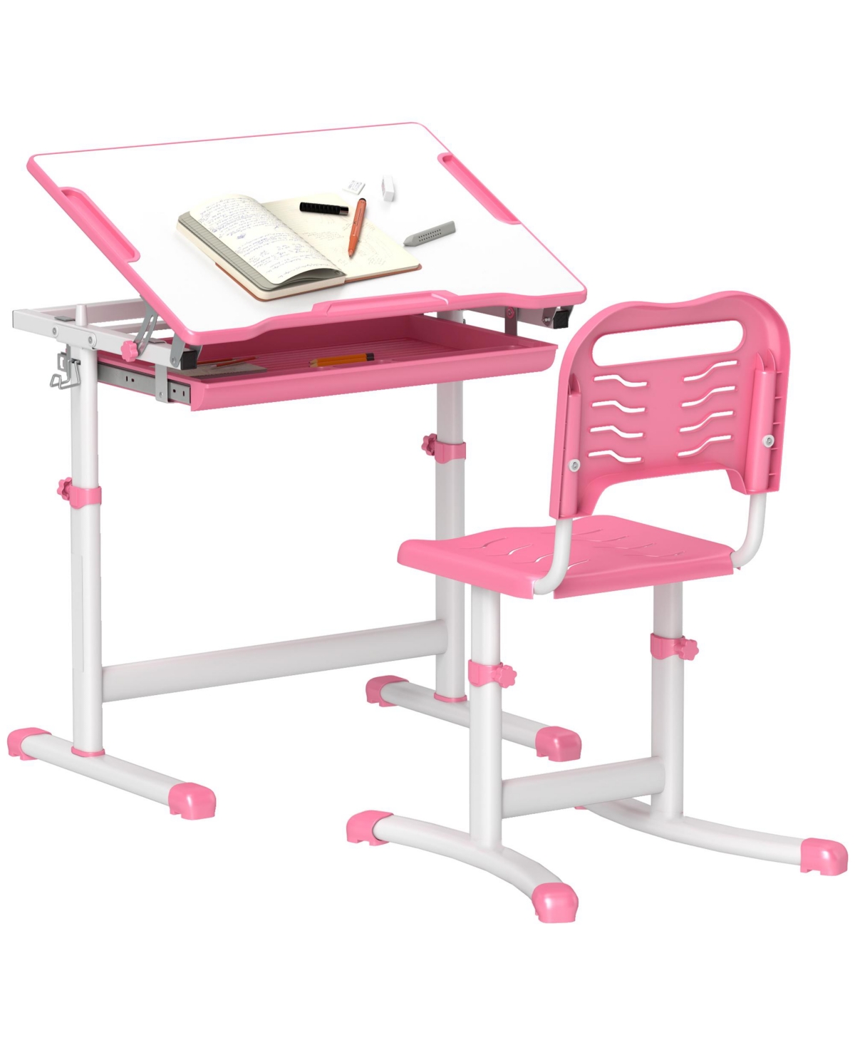 Click here for Qaba Height Adjustable Kids Desk and Chairs Set wi... prices