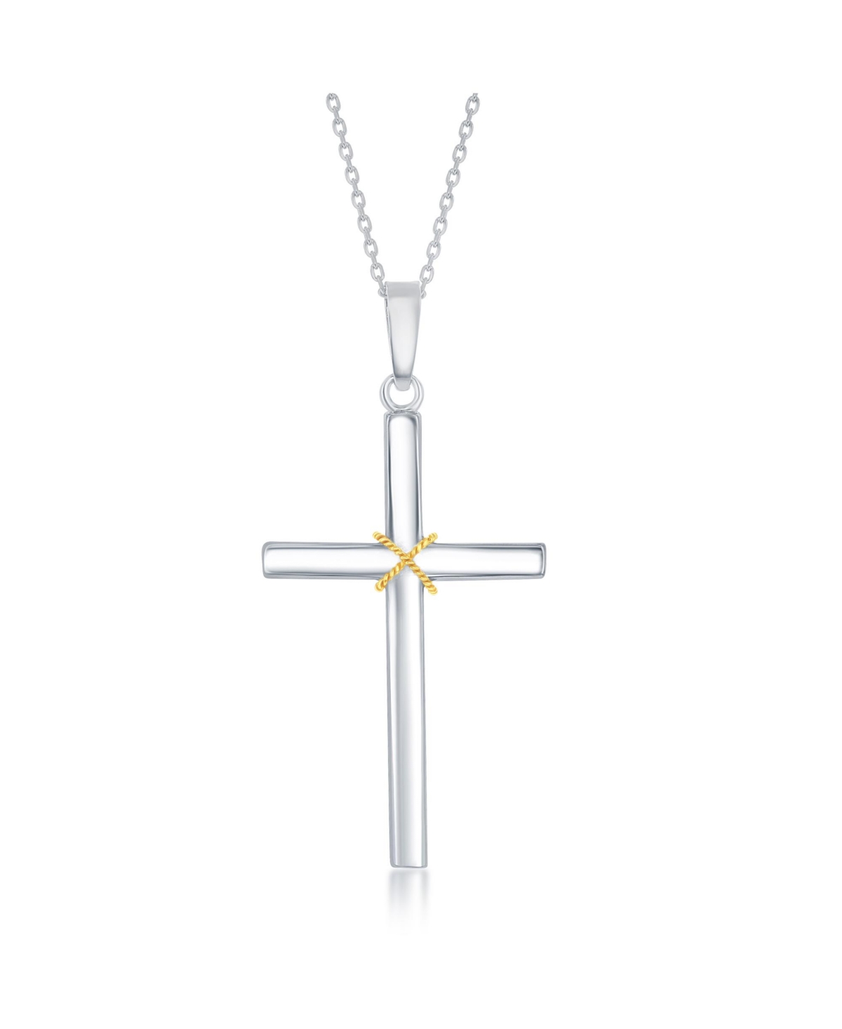 Click here for Simona Sterling Silver  Rope Design Solid Cross Ne... prices