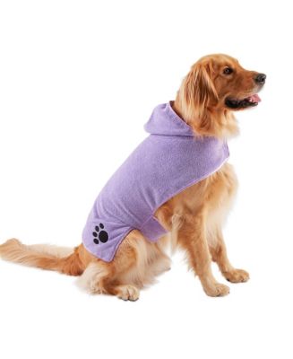 Bone Dry Terry Microfiber Pet Robe Embroidered Paw Print - Macy's