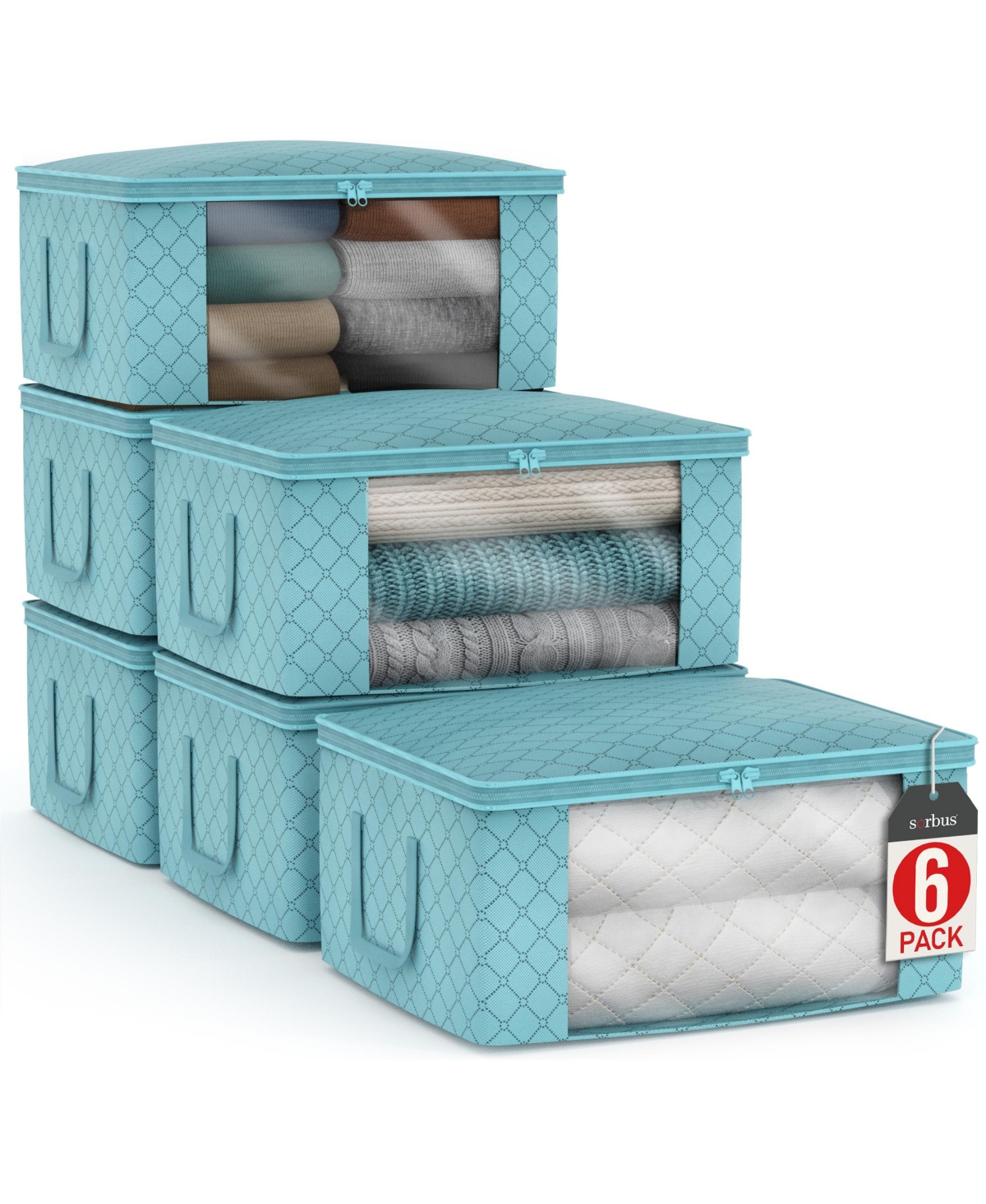 Click here for Sorbus 6 Pack Medium Foldable Clothes Storage Bags... prices