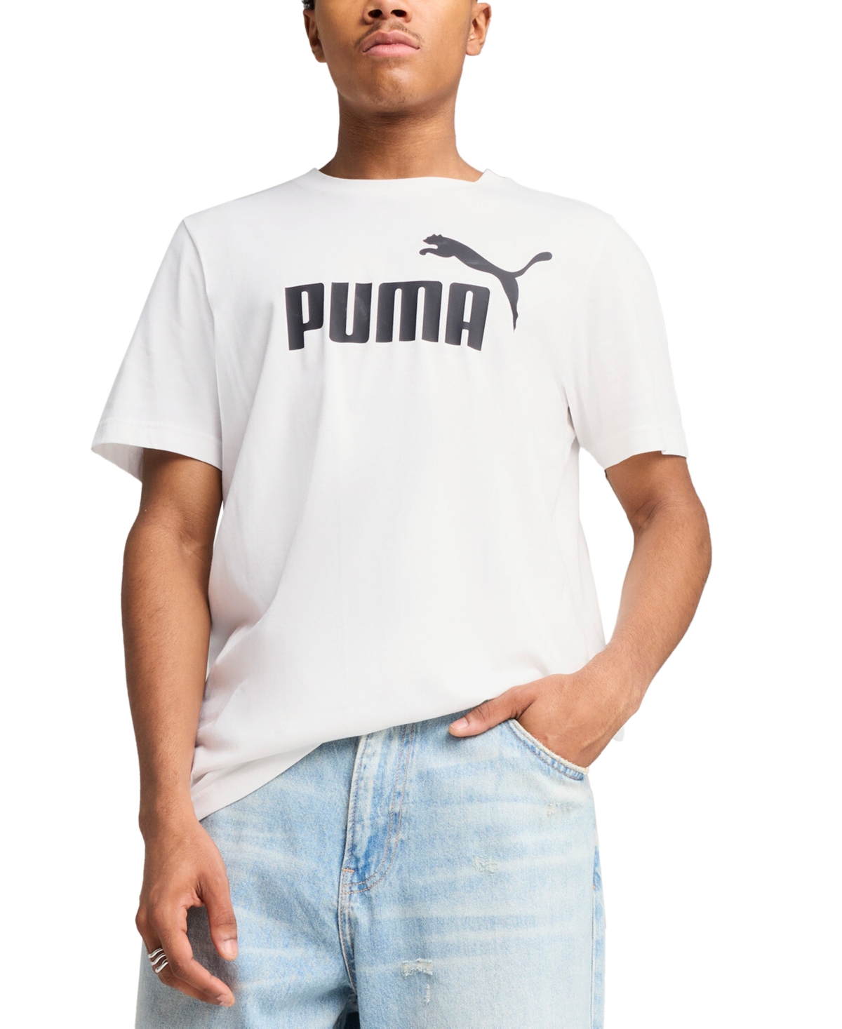Click here for Puma Mens Essential Logo T-Shirt - White prices