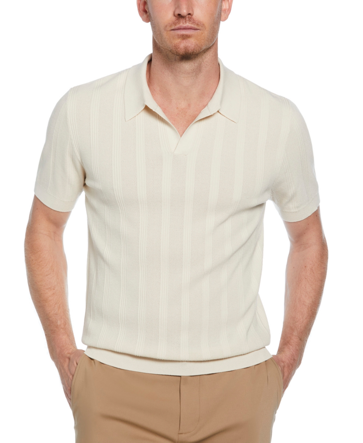 Click here for Perry Ellis Mens Johnny Collar Stripe Polo Shirt -... prices
