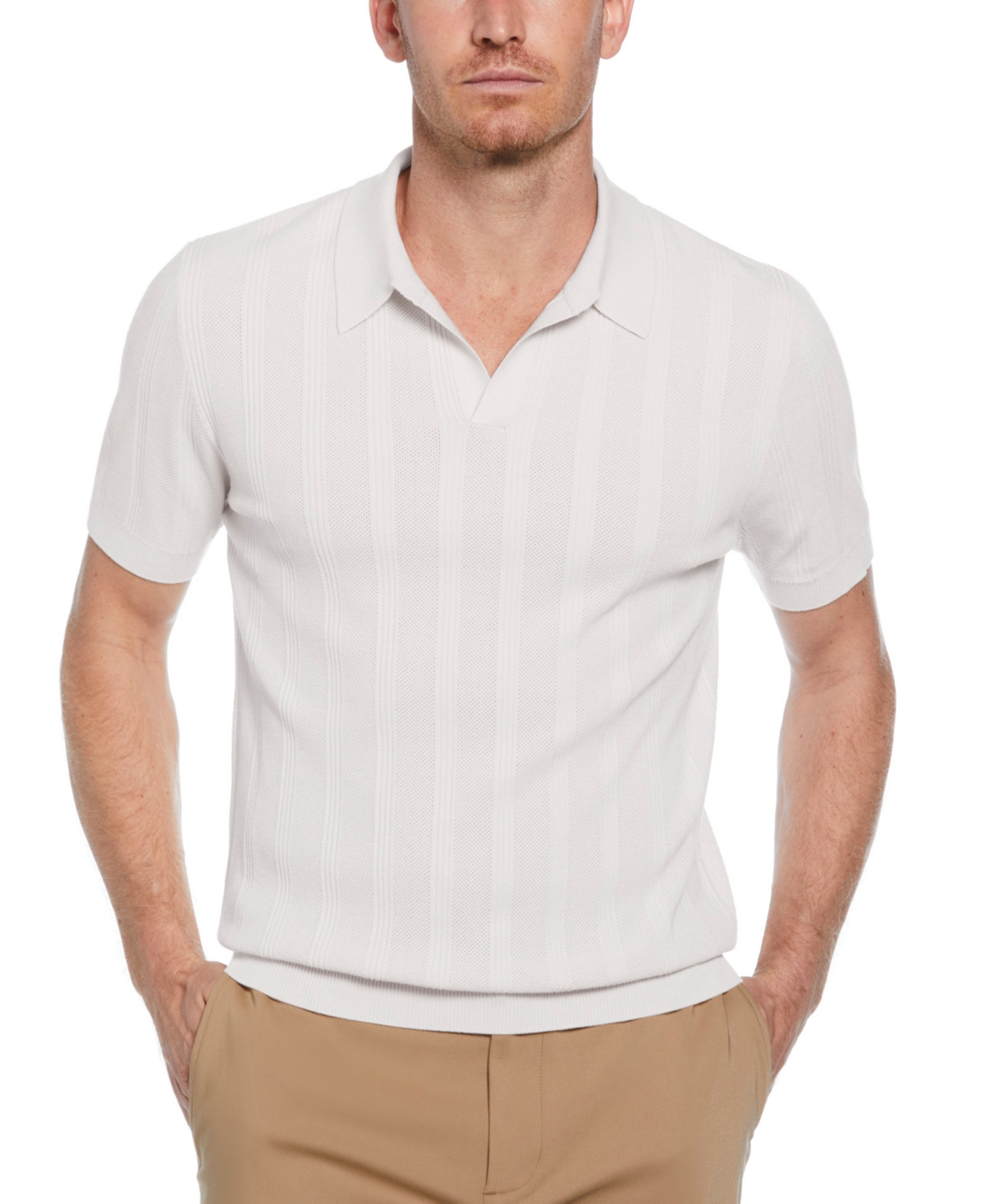 Click here for Perry Ellis Mens Johnny Collar Stripe Polo Shirt -... prices