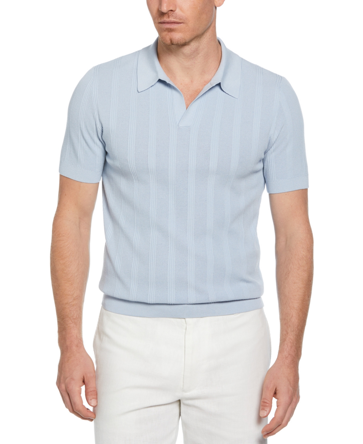 Click here for Perry Ellis Mens Johnny Collar Stripe Polo Shirt -... prices