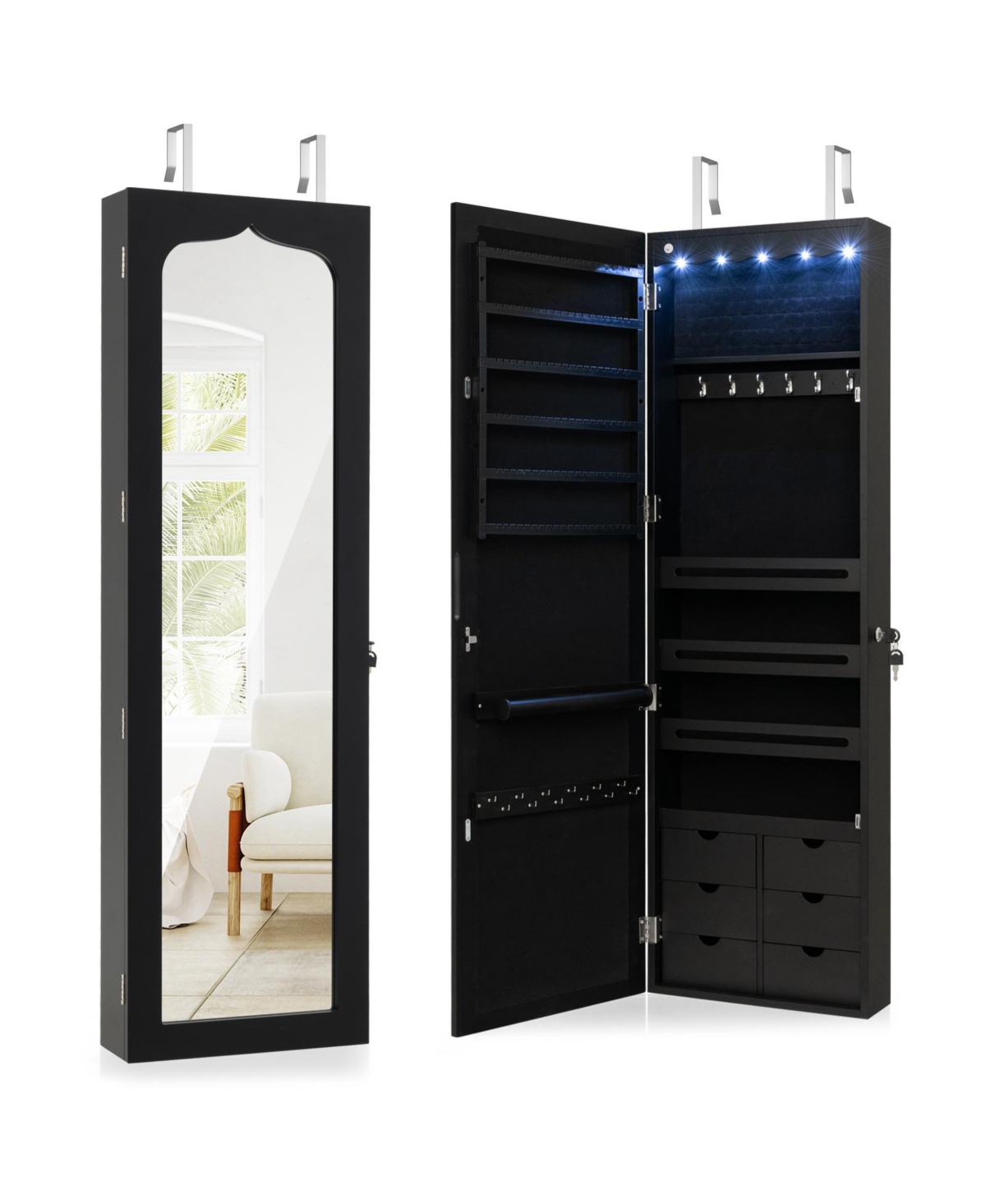 Click here for Gouun Lockable Wall Mounted Mirror Jewelry Armoire... prices