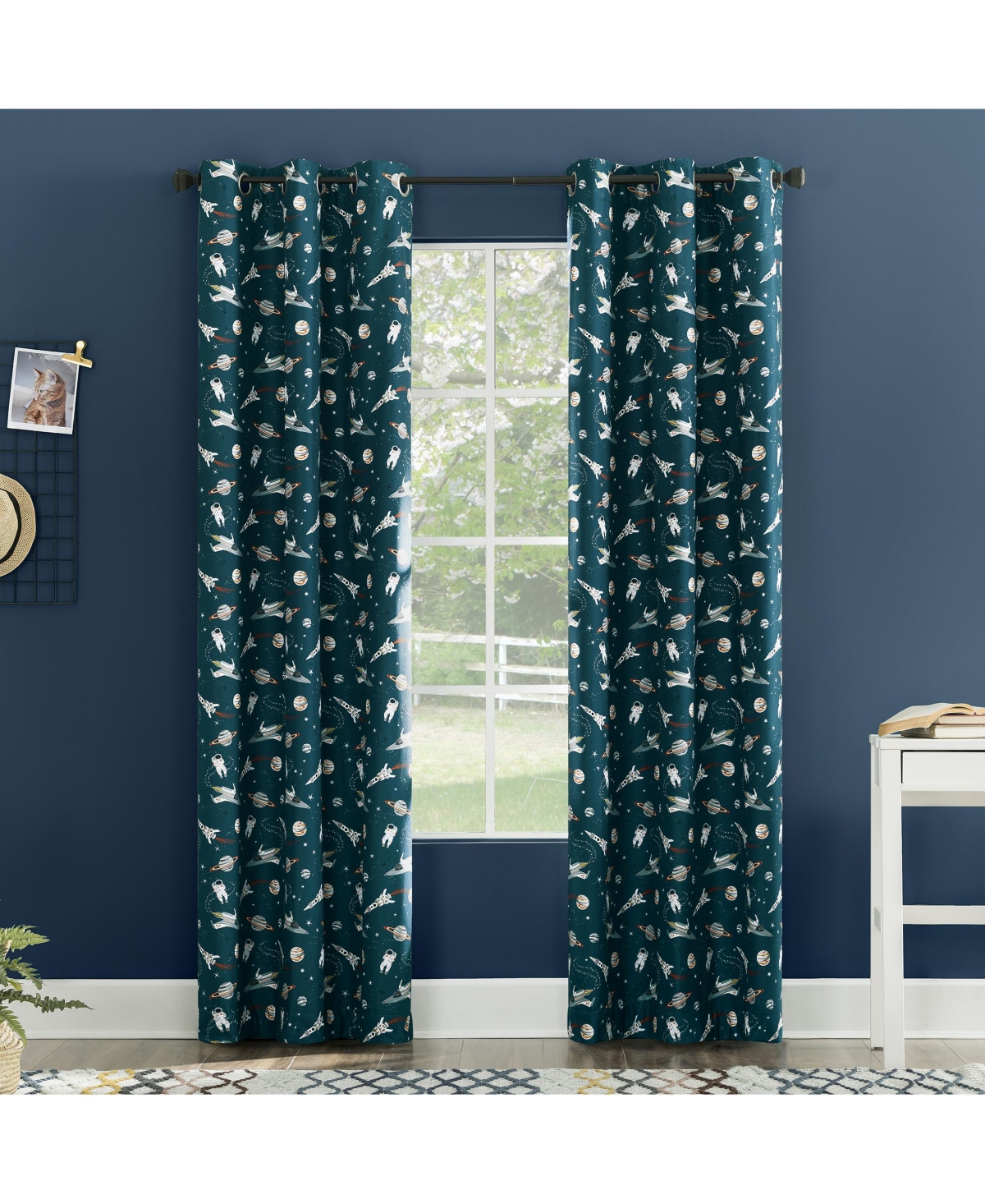 Click here for Rockets Outer Space Print 100 Blackout Grommet Cur... prices
