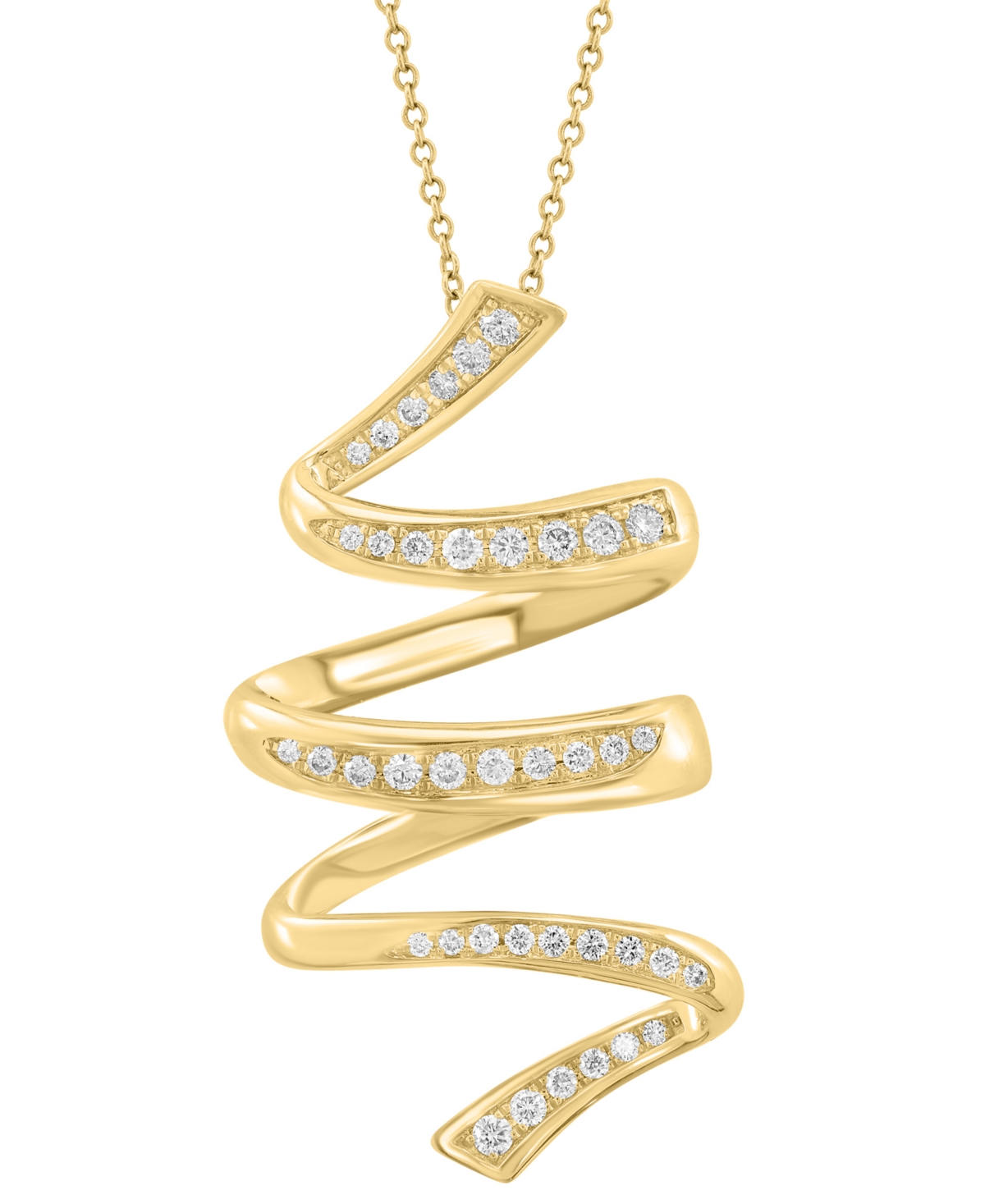 Click here for Effy Collection Diamond Spiral Pendant 18 Necklace... prices