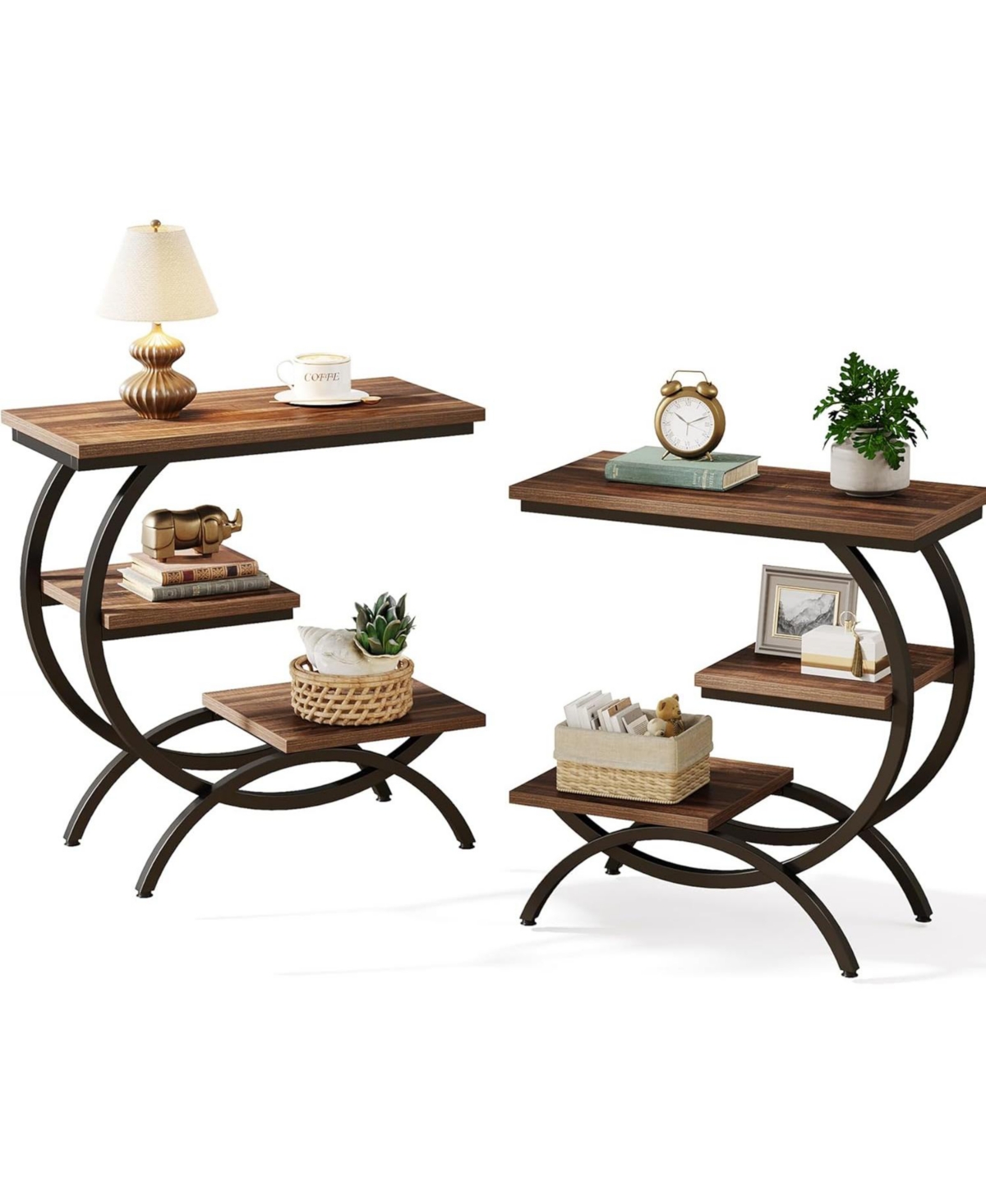 Click here for Tribesigns C-Shaped End Table Set of 2  Industrial... prices