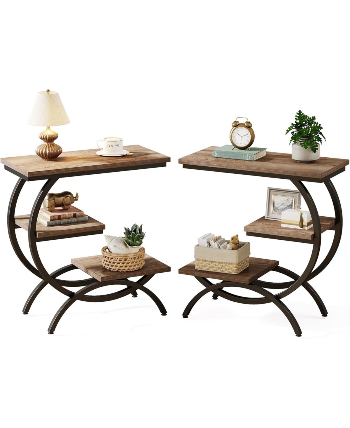 Click here for Tribesigns C-Shaped End Table Set of 2  Industrial... prices
