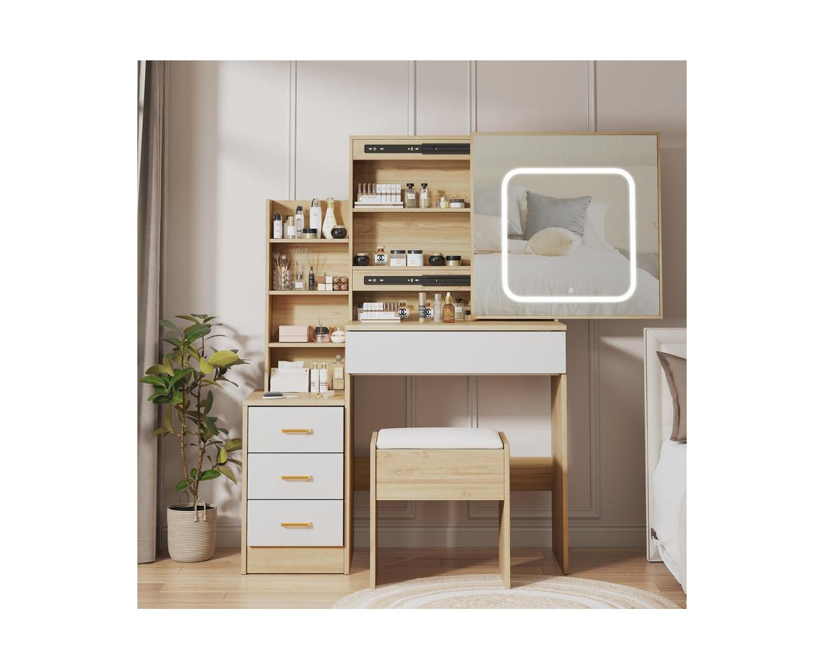 Click here for gaomon Vanity Desk with Sliding Mirror and Lights... prices