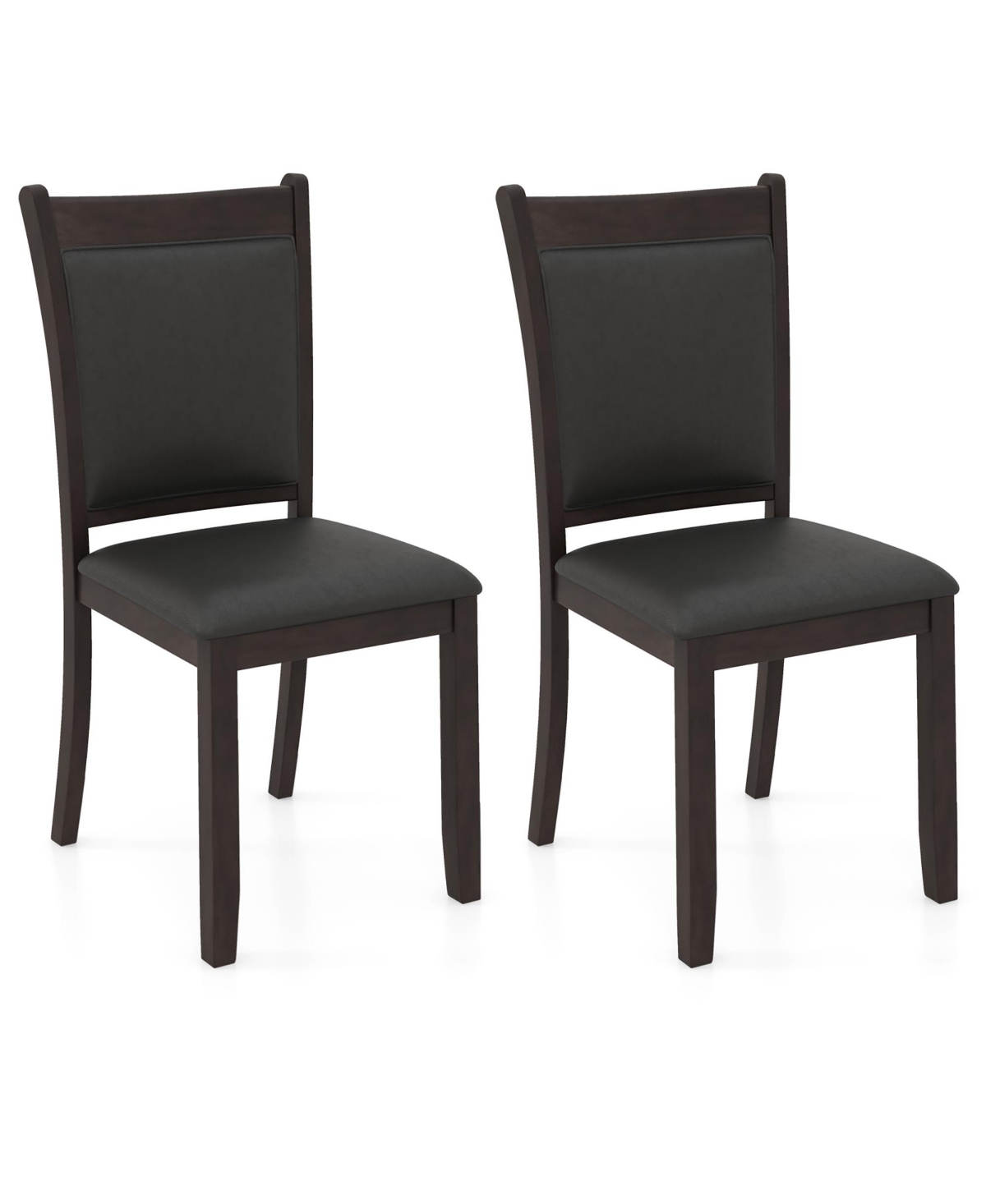 Click here for Gymax Faux Leather Upholstered Dining Chairs Set o... prices