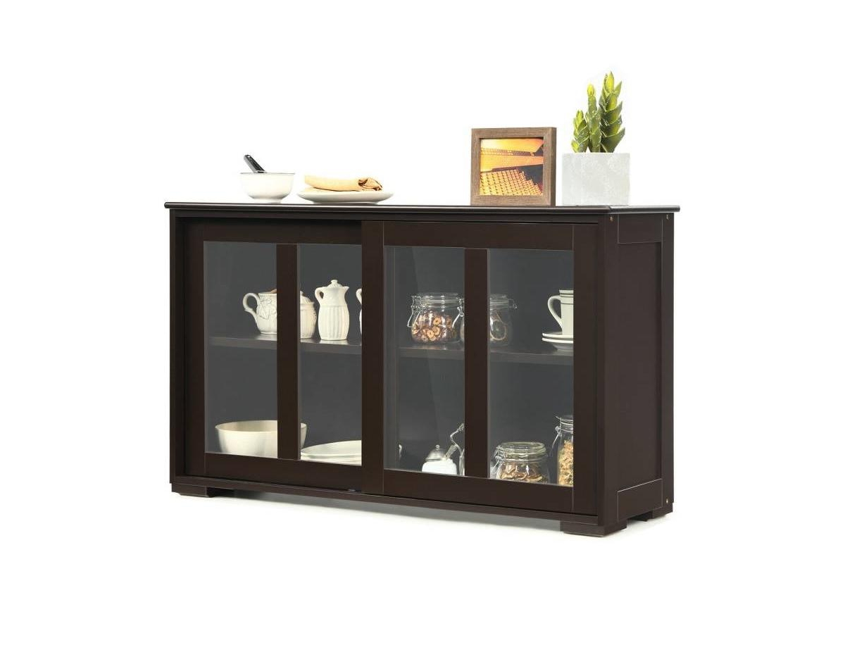 Click here for Wood Storage Cabinet with Glass Sliding Doors ... prices