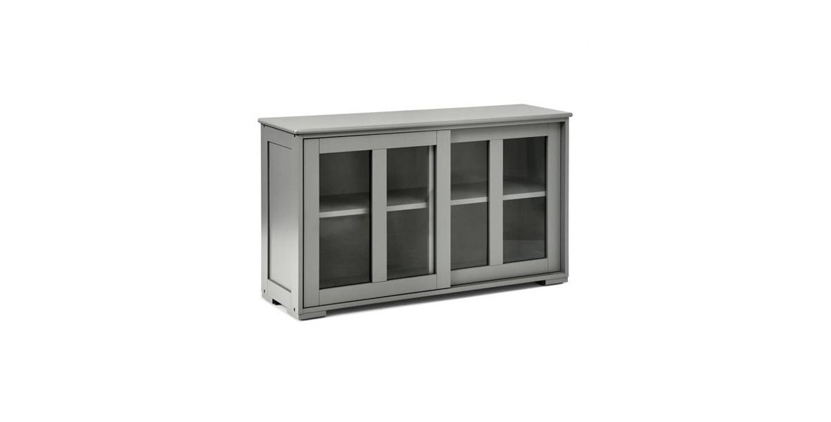 Click here for Wood Storage Cabinet with Glass Sliding Doors ... prices