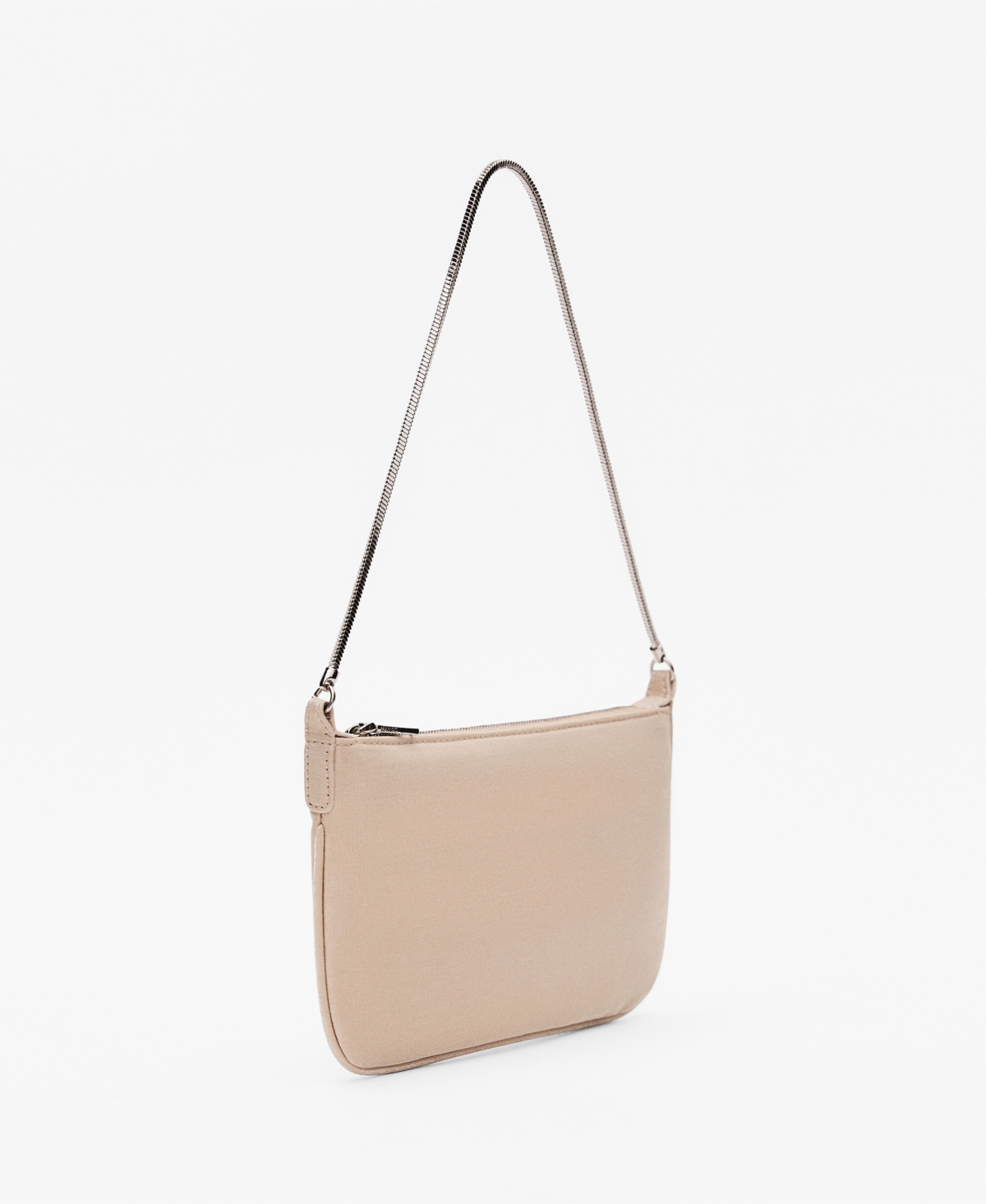 Click here for Mango Womens Shiny Finish Chain Bag - Beige prices