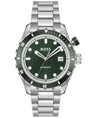 Hugo Boss Men's Bossmatic Silver Stainless Steel Watch, 42mm - Macy's